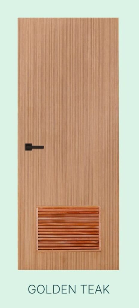 Akiz Flush Door Golden Teak Louver - SAFA DOOR